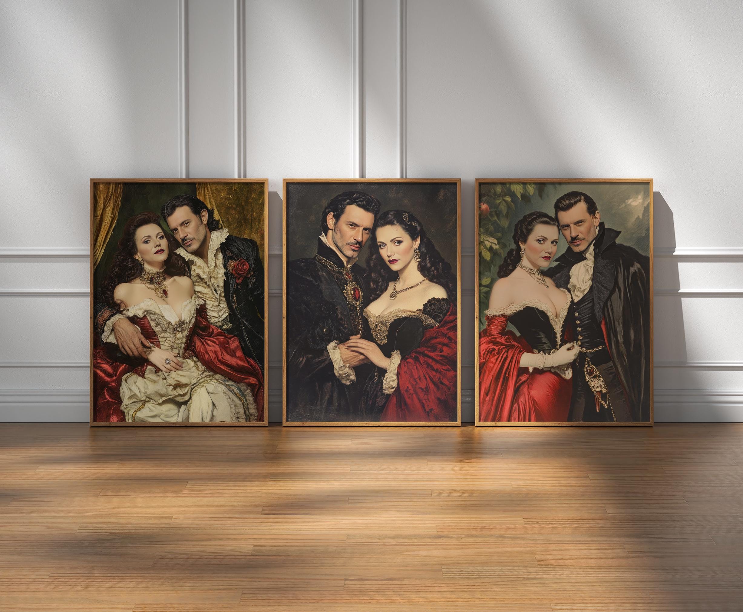 Personalized Vampire Couple Portrait: Custom Romantic Gift (digital ...