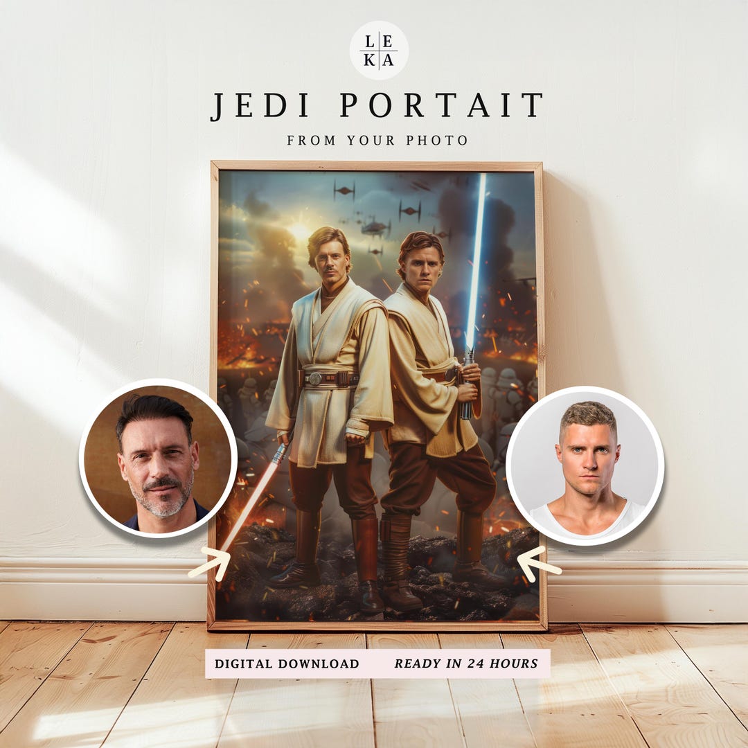 Custom Star Wars Jedi Portrait From Photo, Personalized Gift (digital ...
