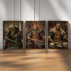 Custom Viking King Portrait From Photo. , Personalized Viking Wall Art ...