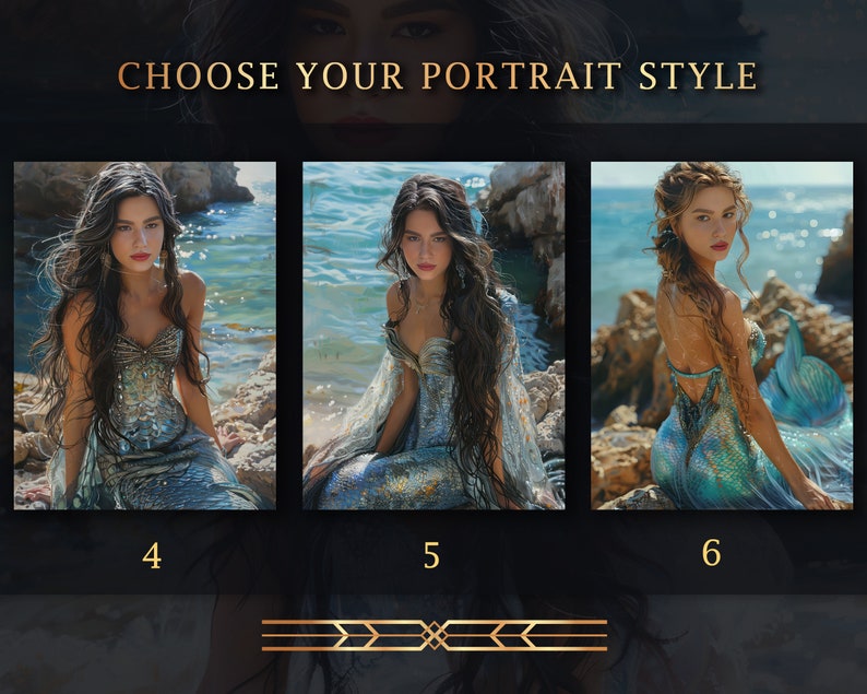 Custom Mermaid Portrait: Personalized Fantasy Art (digital Download) - Etsy