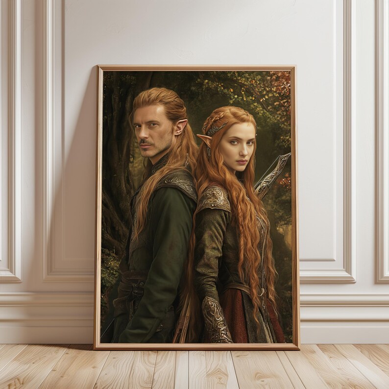 Custom Elven Couple Portrait: Fantasy Art Gift (digital Download - Etsy