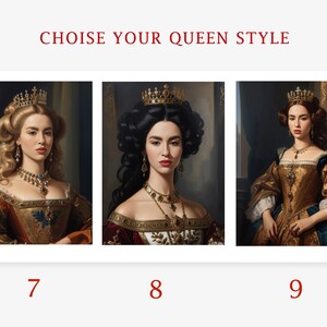 Personalized Queen Royal Portrait From Photo, Renaissance Portrait ...