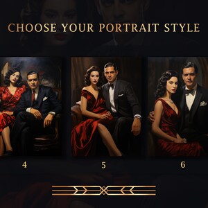 Custom Mafia Couple Portrait: Personalized Art Deco Style Wall Decor ...