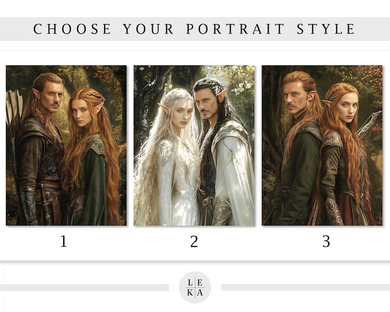 Custom Elven Couple Portrait: Fantasy Art Gift (digital Download - Etsy