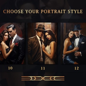 Custom Mafia Couple Portrait From Photo. Personalized Gift for Couple ...