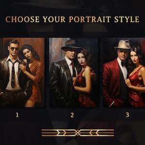 Custom Mafia Couple Portrait From Photo. Personalized Gift for Couple ...