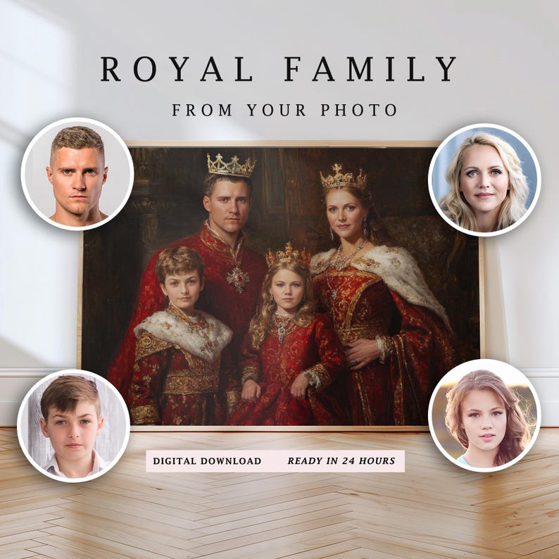Custom Royal Family Portrait From Photo (digital Download) - Etsy