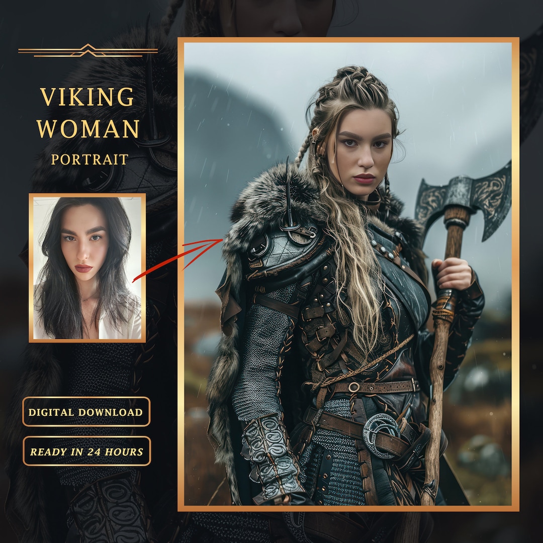 Custom Viking Woman Portrait From Photo (digital Download) - Etsy