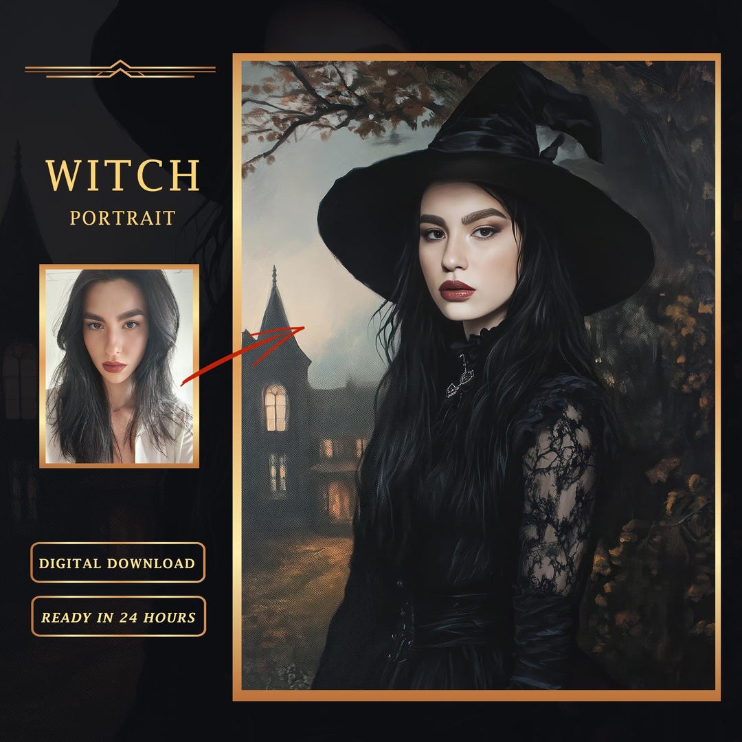 Custom Witch Portrait: Personalized Victorian Art (digital Download) - Etsy
