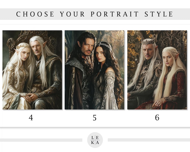 Custom Elven Couple Portrait: Fantasy Art Gift (digital Download - Etsy