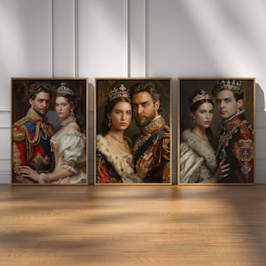 Custom Royal Couple Portrait: Personalized King and Queen Gift (digital ...