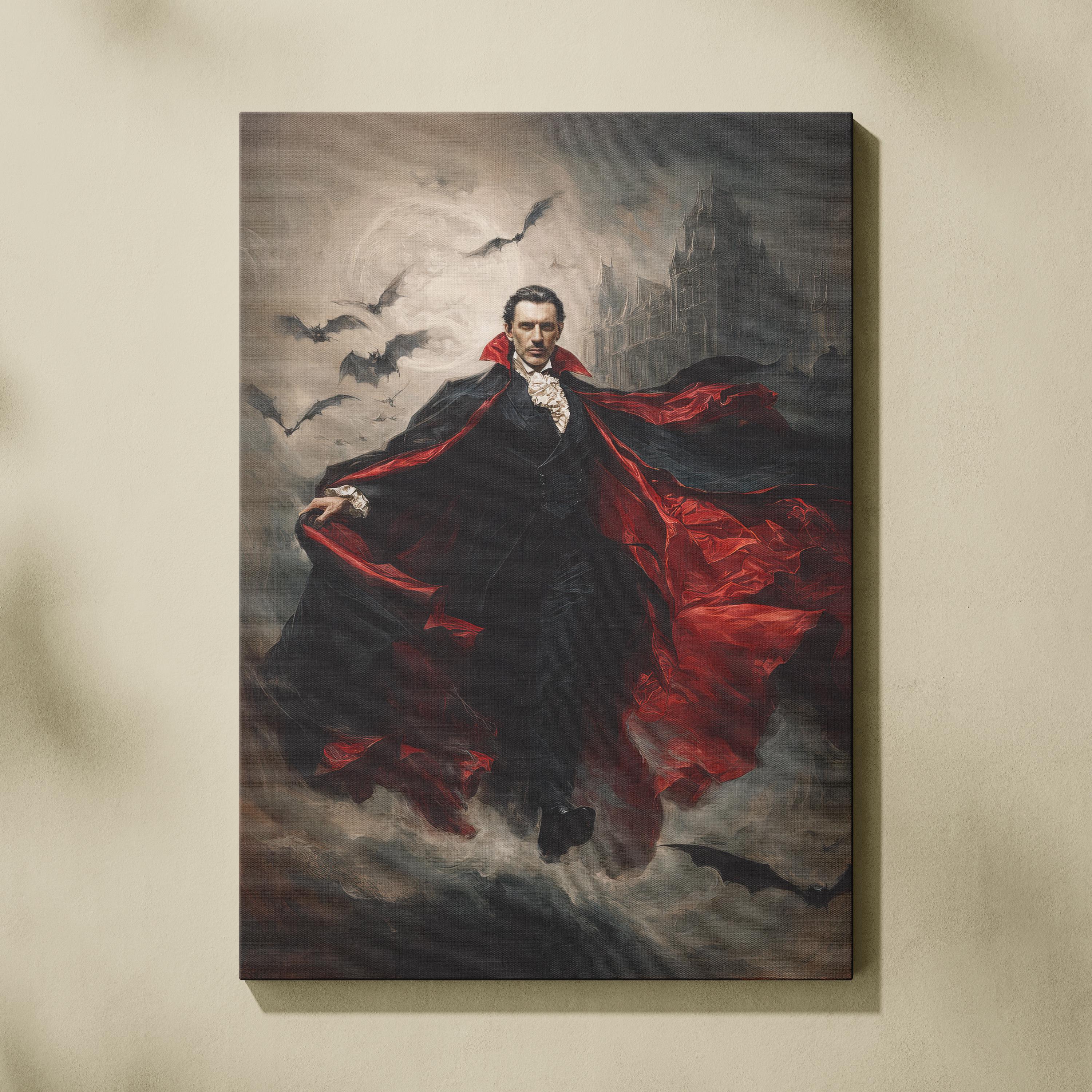 Personalized Vampire Portrait: Custom Dark Vintage Oil Painting Wall ...