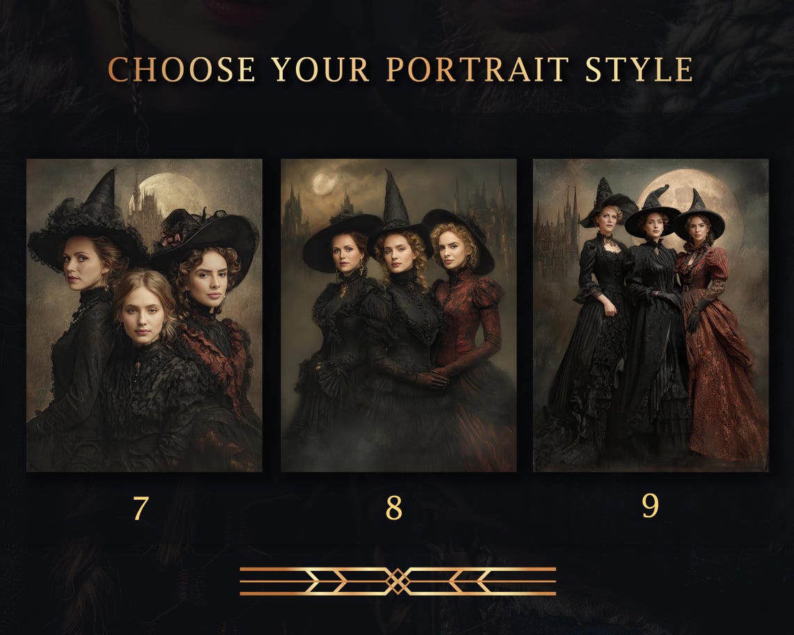 Personalized Witch Portrait, Custom Victorian Gothic Decor (digital ...