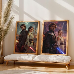 Custom Star Wars Jedi Couple Portrait: Personalized Family Gift ...