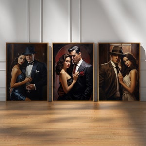 Custom Mafia Couple Portrait From Photo. Personalized Gift for Couple ...