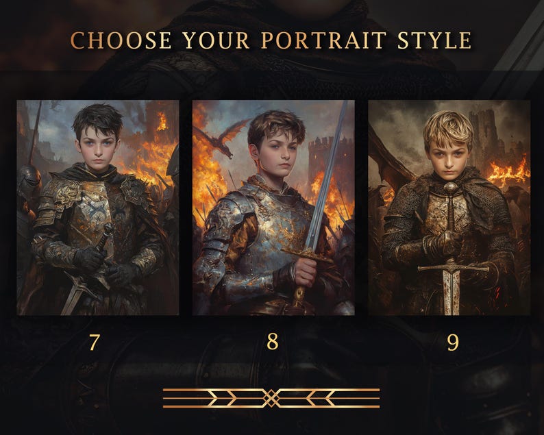 Custom Boy Knight Portrait: Personalized Medieval Warrior Art (digital ...