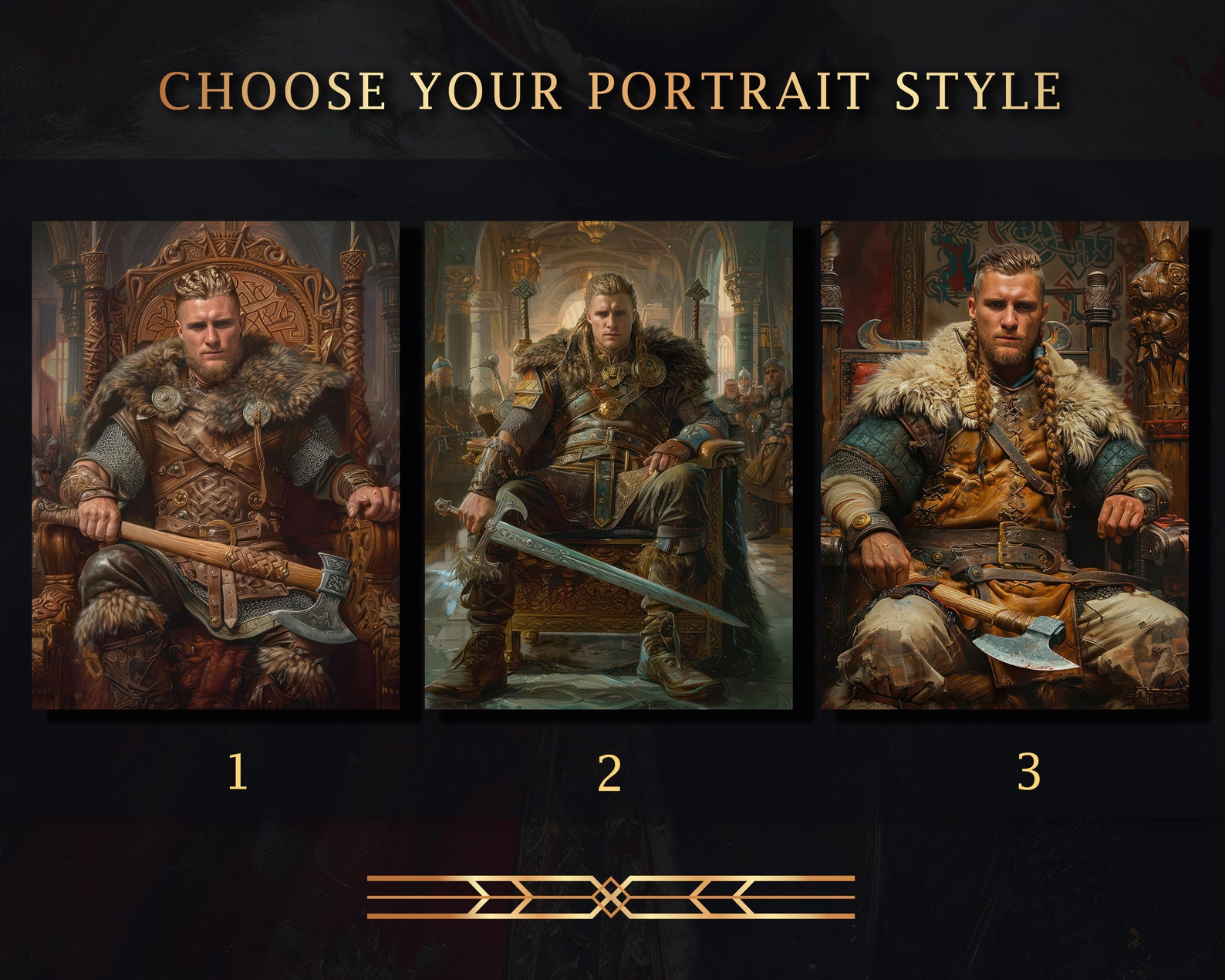 Custom Viking King Portrait From Photo. , Personalized Viking Wall Art ...