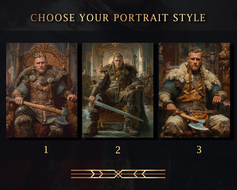 Custom Viking King Portrait From Photo (digital Download) - Etsy