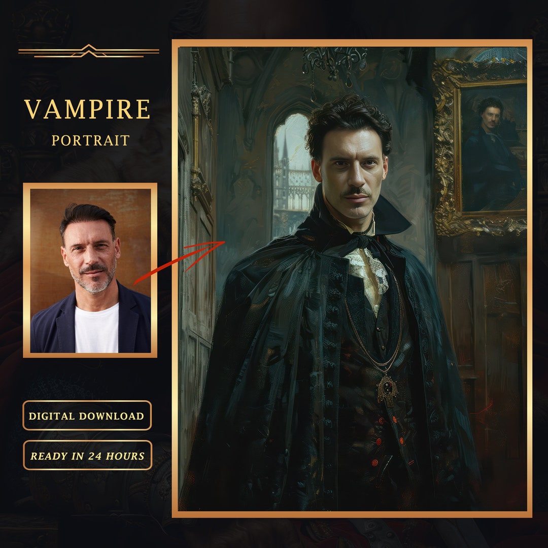 Custom Vampire Portrait: Dark Vintage Oil Painting Style (digital ...