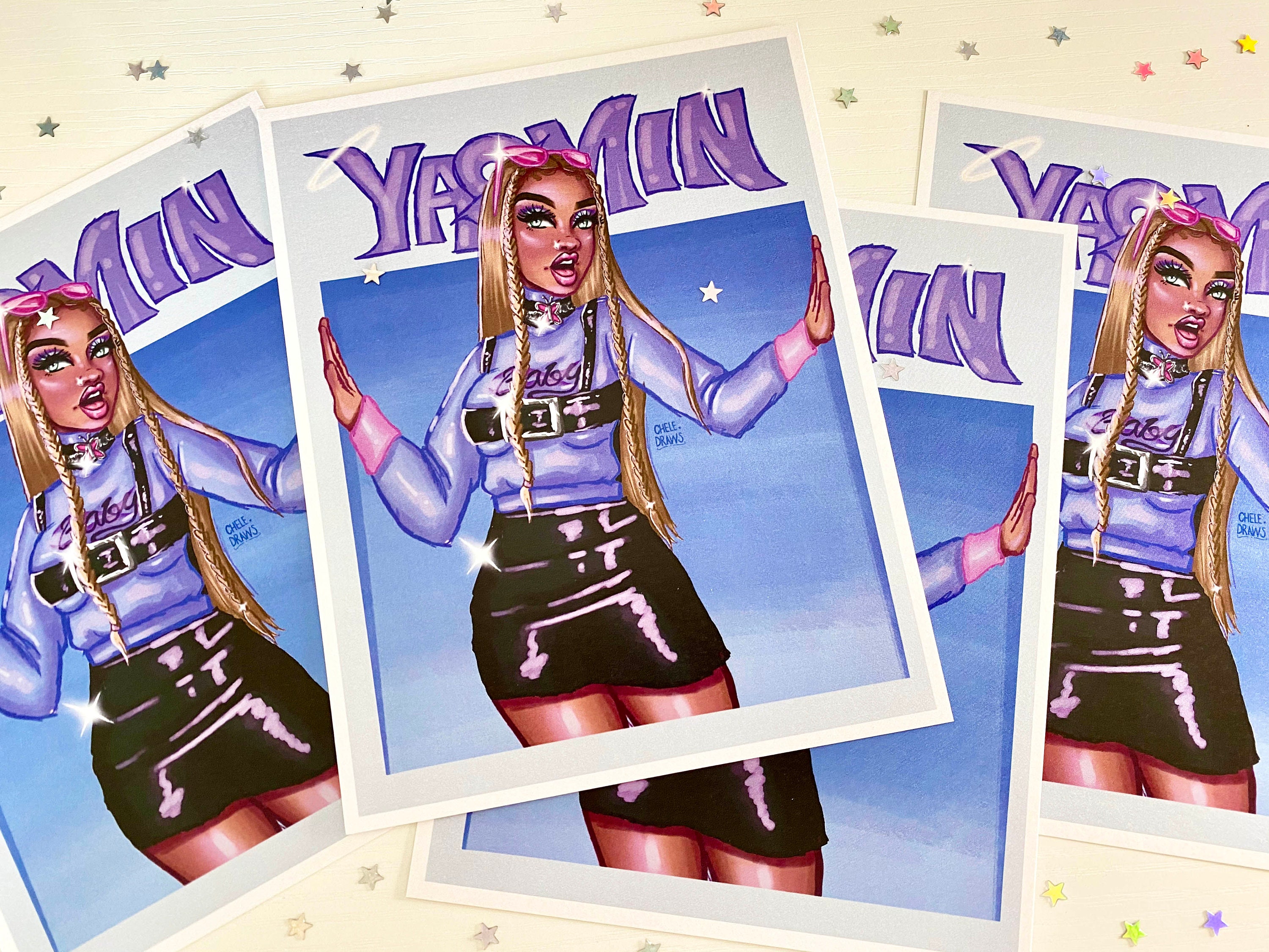 Bratz Yasmin Art Print Bratz Girls, Sparkly Art Print, Girl Art ...