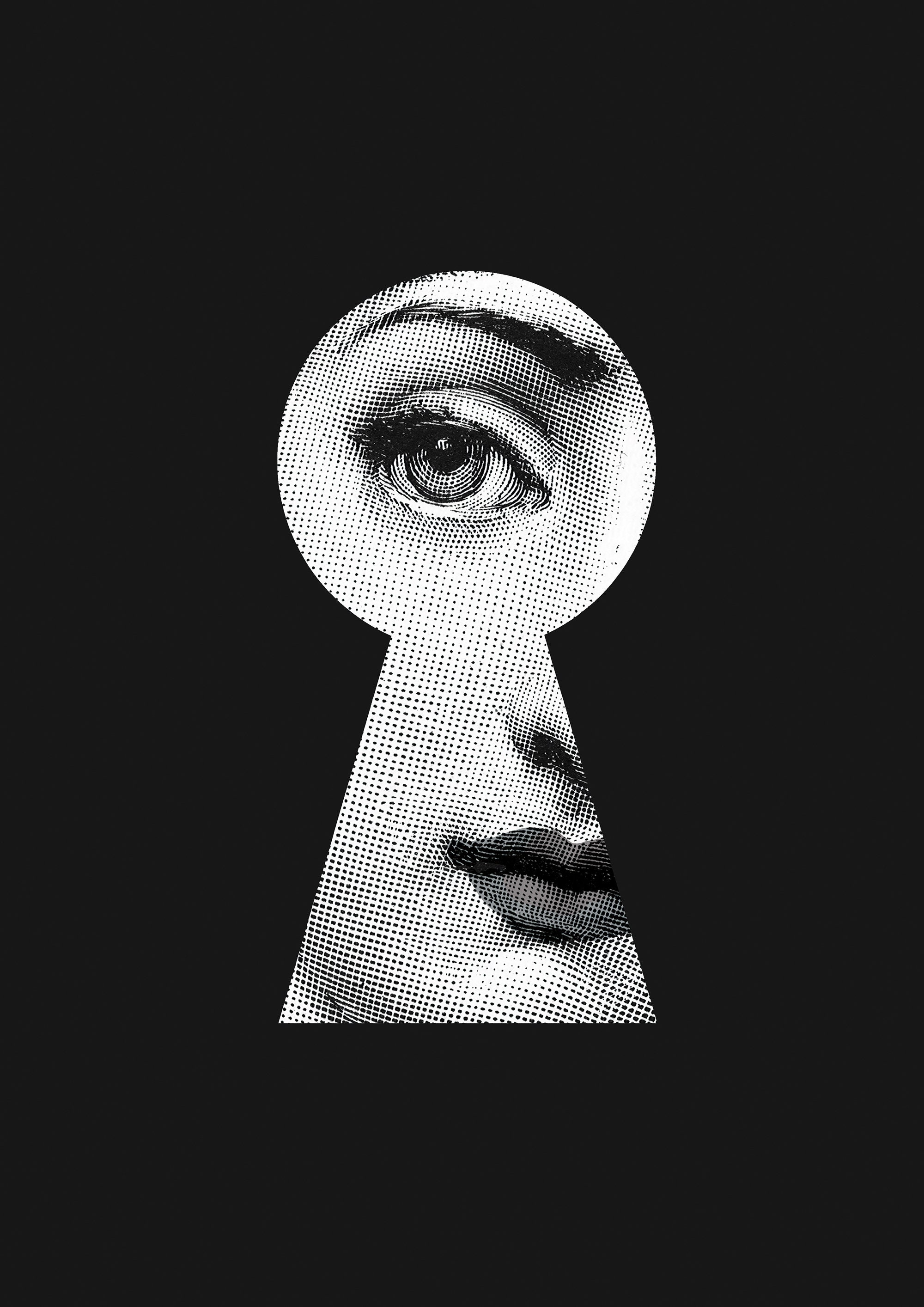 Boudoir Peekaboo Voyeur Keyhole A3 Graphic Print Etsy