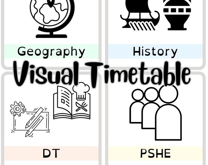 Classroom Visual Timetable - Printable and Editable (canva) - Pastel - Etsy