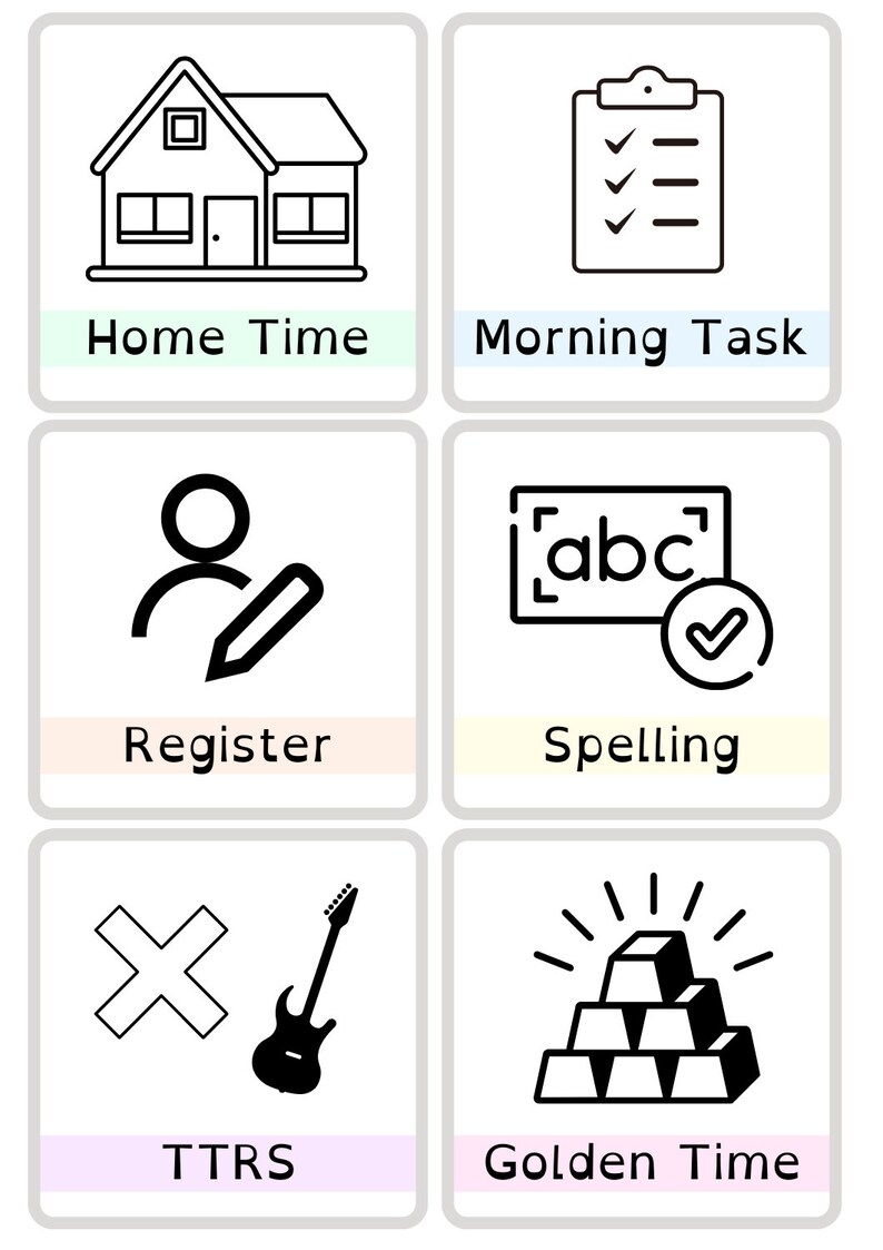 Classroom Visual Timetable - Printable and Editable (canva) - Pastel ...