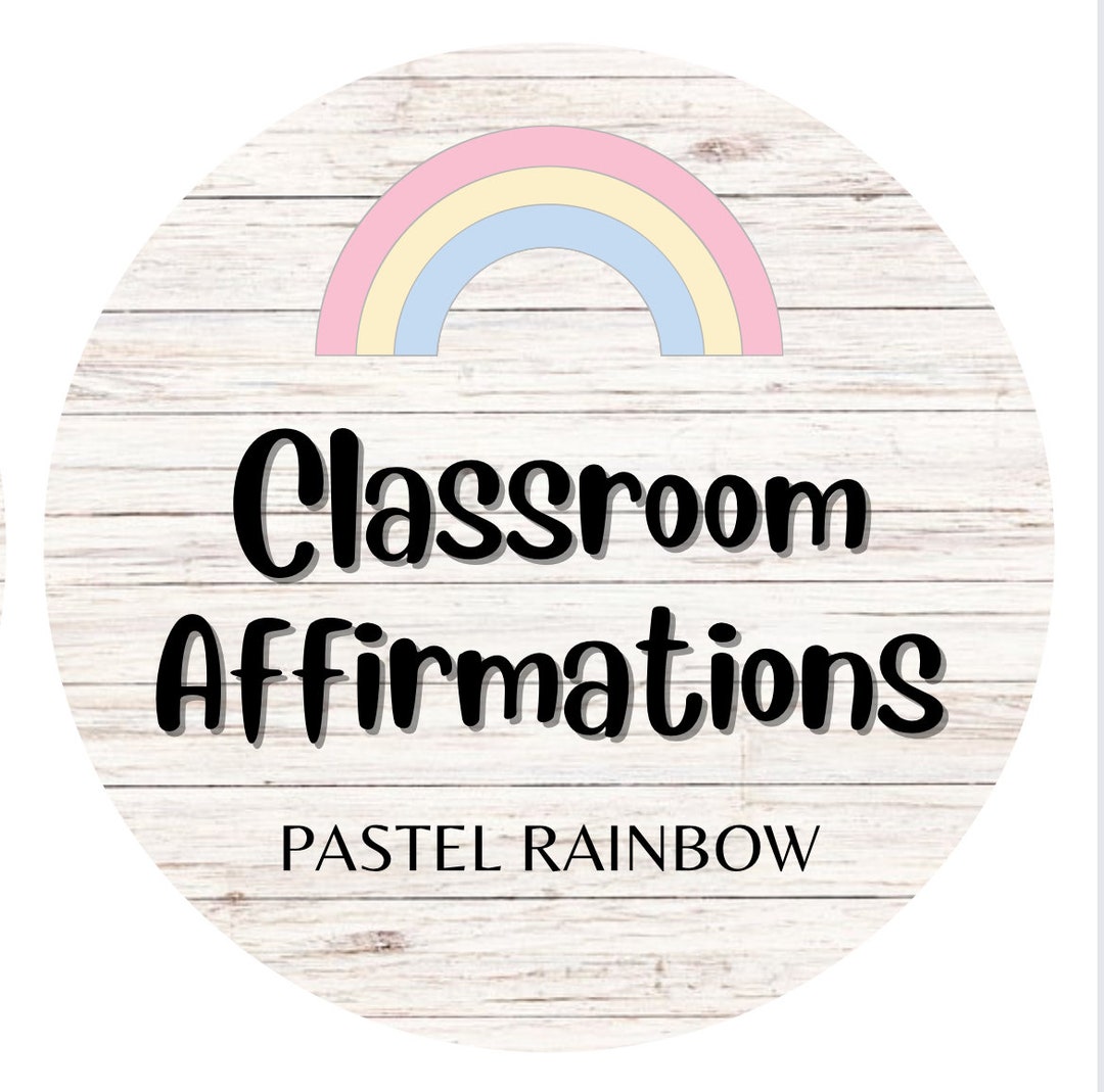 Classroom Affirmations - Pastel Rainbow - Etsy