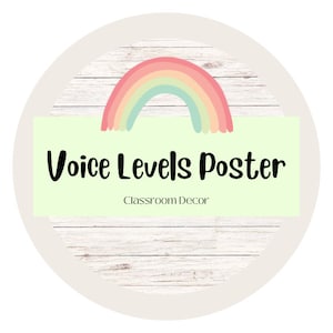 Voice Levels Classroom Poster Pastel Rainbow - Etsy