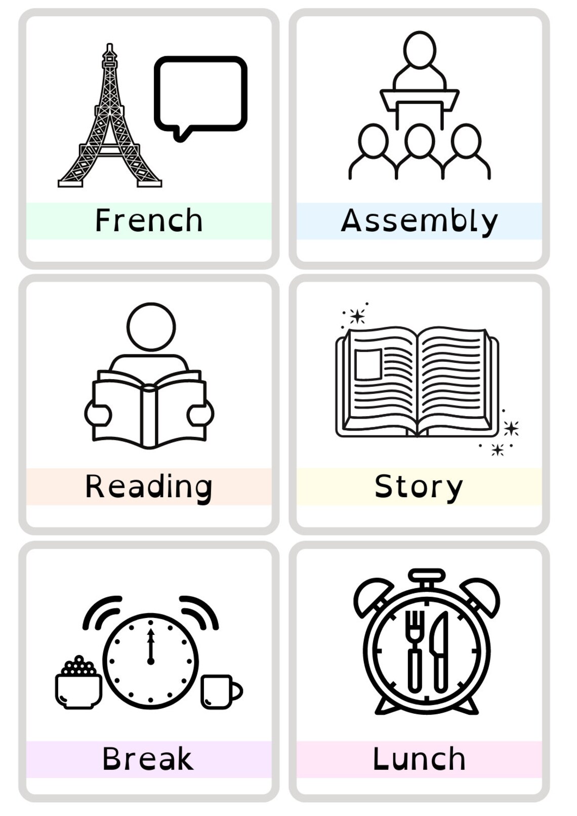 Classroom Visual Timetable - Printable and Editable (canva) - Pastel - Etsy