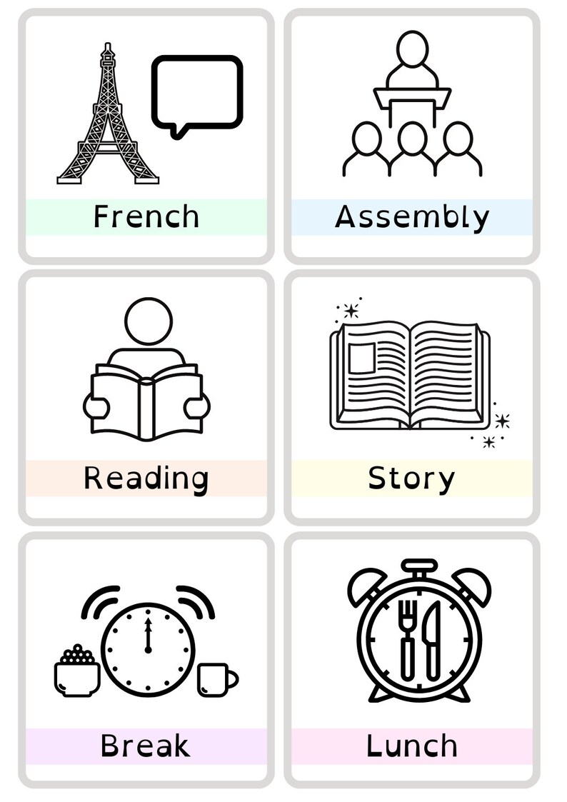 Classroom Visual Timetable - Printable and Editable (canva) - Pastel - Etsy