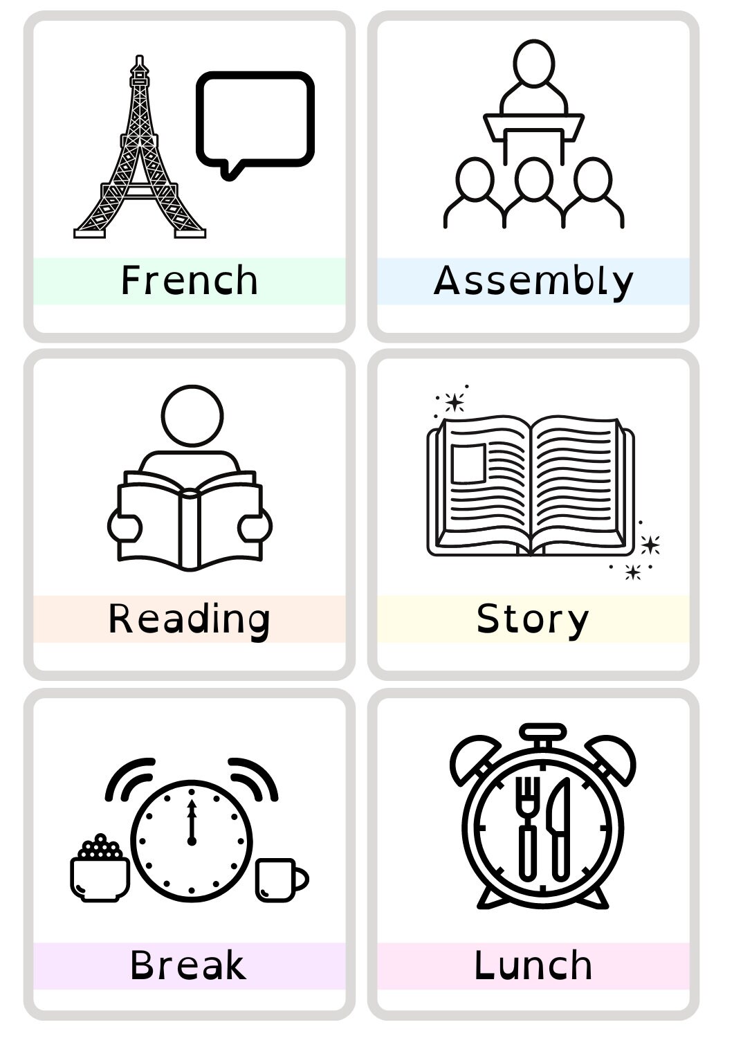 Classroom Visual Timetable - Printable and Editable (canva) - Pastel - Etsy