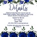 Royal Blue Wedding Bundle ( Invitation, Detail Card, Rsvp) - Etsy