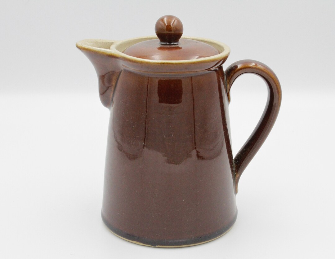 Vintage Denby Bourne Coffee Pot: Brown Glazed Stoneware, 1960s - Etsy UK