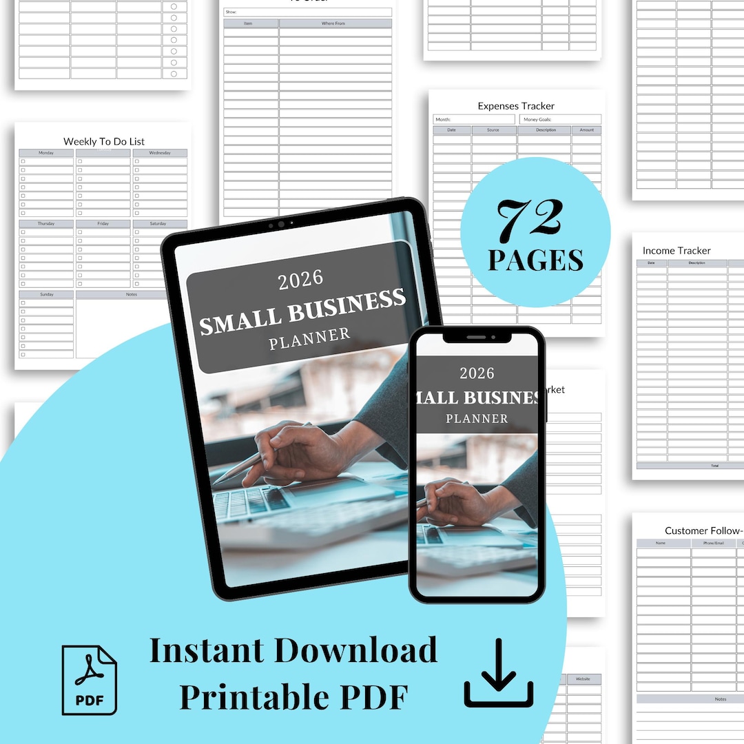2026 Small Business Planner Printable PDF Entrepreneur Organizer Income ...