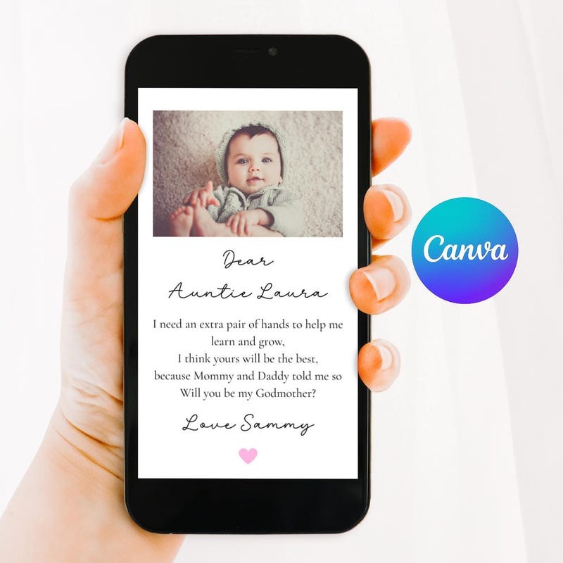 Godparent Proposal Canva - Etsy