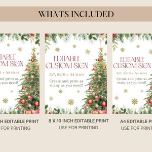 Christmas Editable Printable Custom Sign, Holiday Print at Home Sign ...