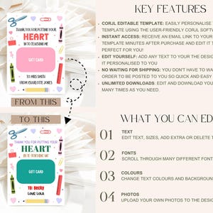 Teacher Valentines Gift Card Holder, Editable Printable Teacher Gift ...