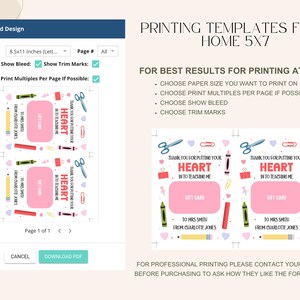 Teacher Valentines Gift Card Holder, Editable Printable Teacher Gift ...