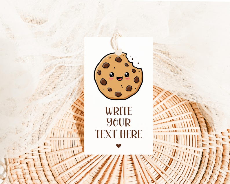 Cookie Printable Gift Tag, Canva Editable Tag, Teacher Apprecitation ...