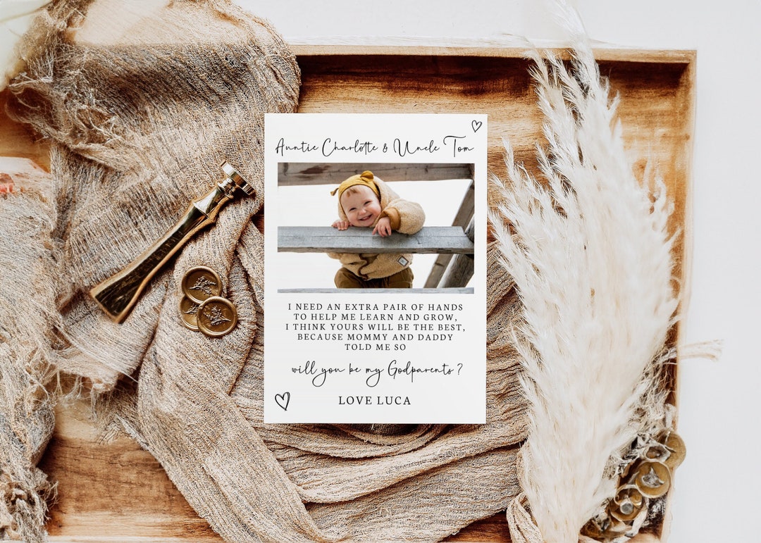 Will You Be My Godparents Proposal Card Template, Editable Godparent ...