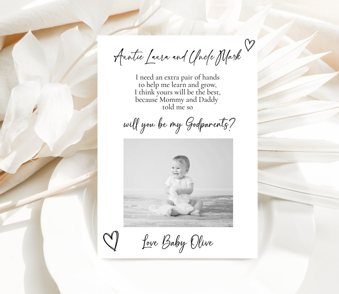 Will You Be My Godparents Proposal Card,editable Godmother Card ...