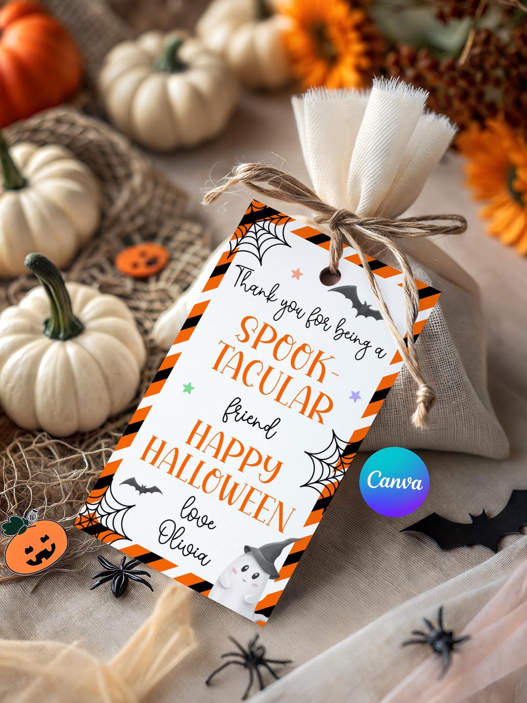Spooktacular Friend Halloween Gift Tag, Canva Printable School ...