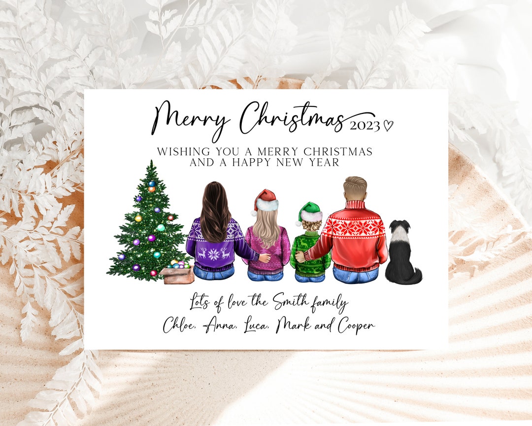 Christmas Family Card Custom Family Printchristmas - Etsy UK