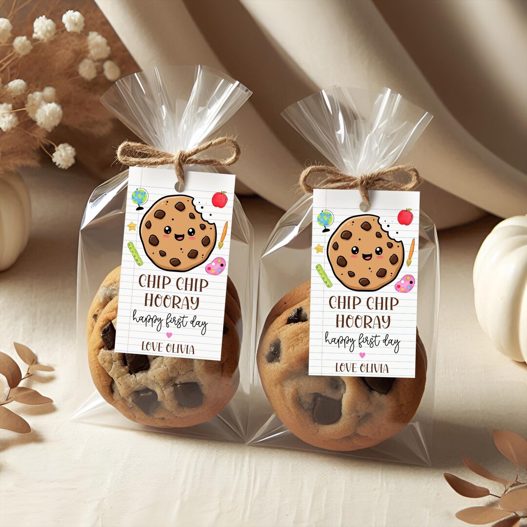 Cookie Printable Gift Tag, Back to School Editable Tag, Student Teacher ...
