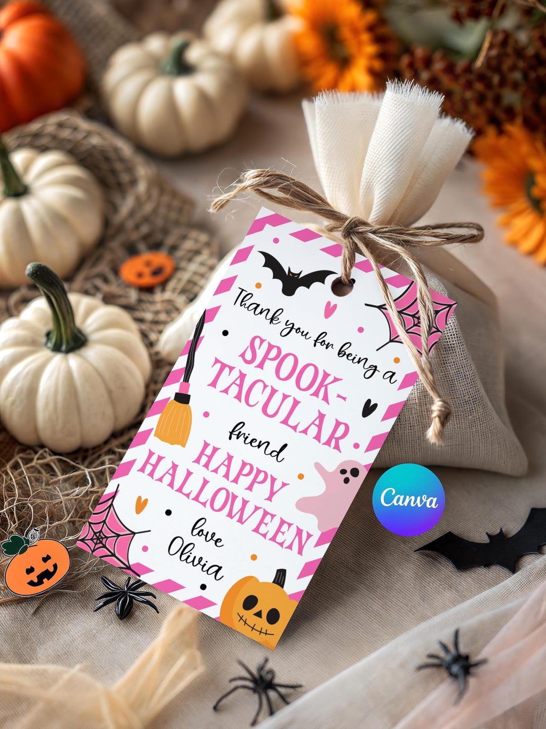 Spooktacular Friend Halloween Gift Tag, Canva Printable School ...