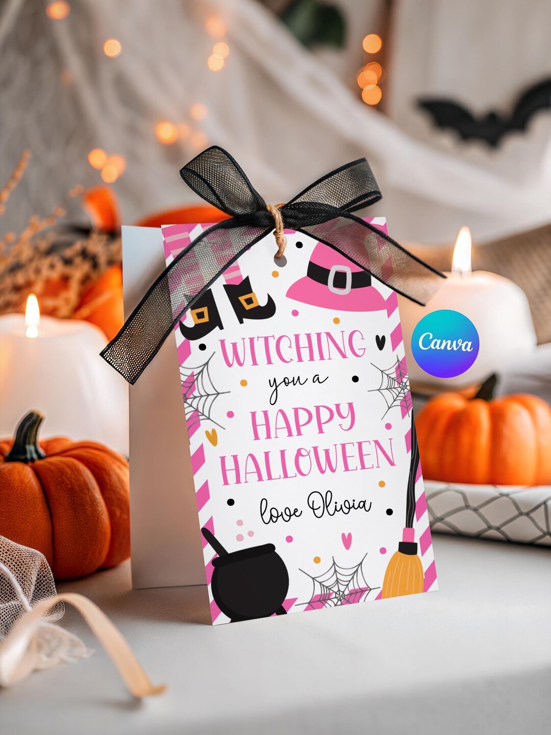Witching You A Happy Halloween Gift Tag, Canva Printable School ...