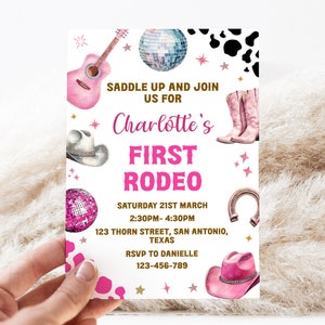 1st Birthday Rodeo Birthday Invitation, My First Rodeo Invitation, Wild ...