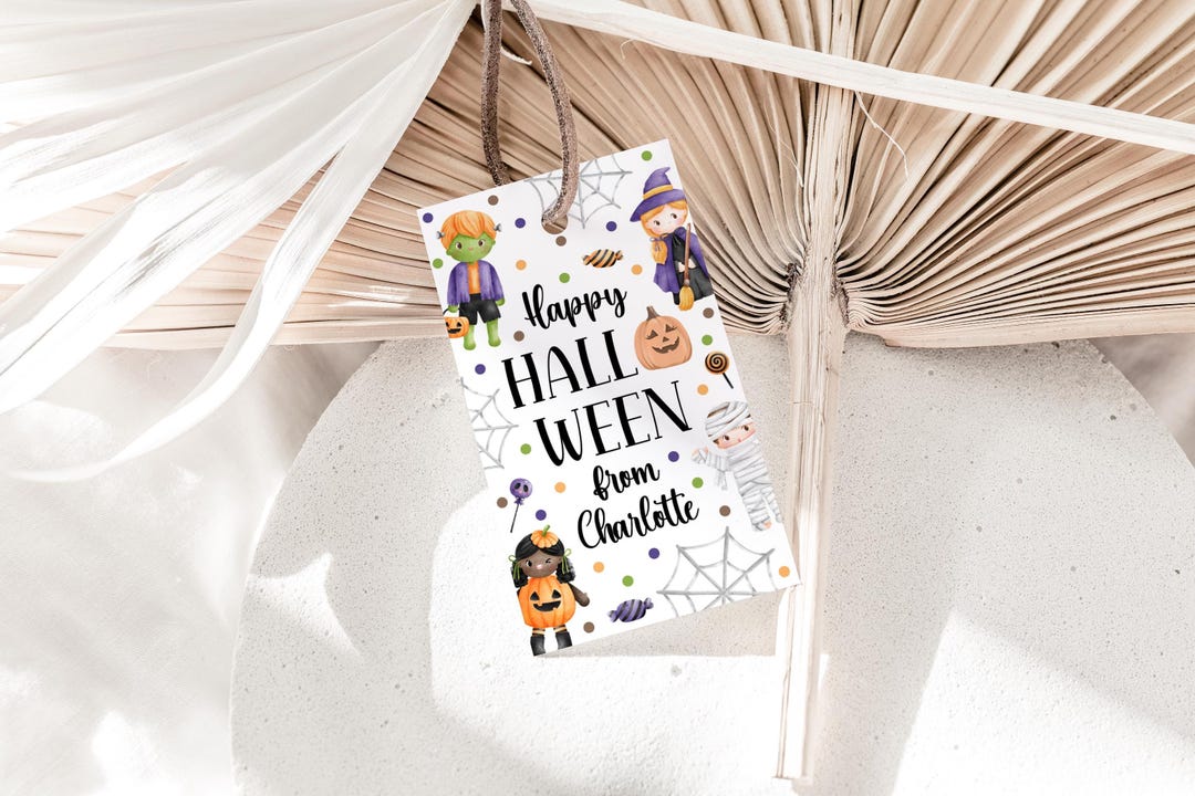 Happy Halloween Gift Tag, Printable Spooky School Classroom Tag ...