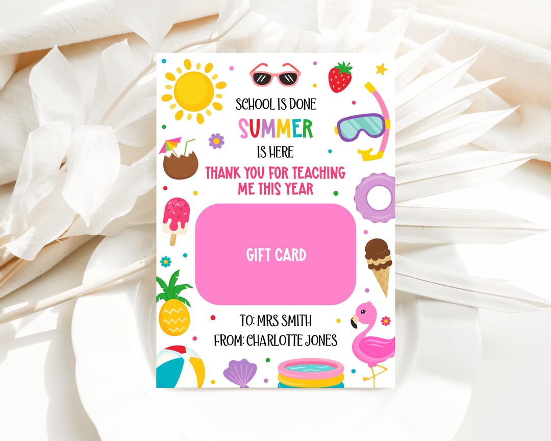 End of Year Teacher Gift Card Holder, Teacher Appreciation Student ...